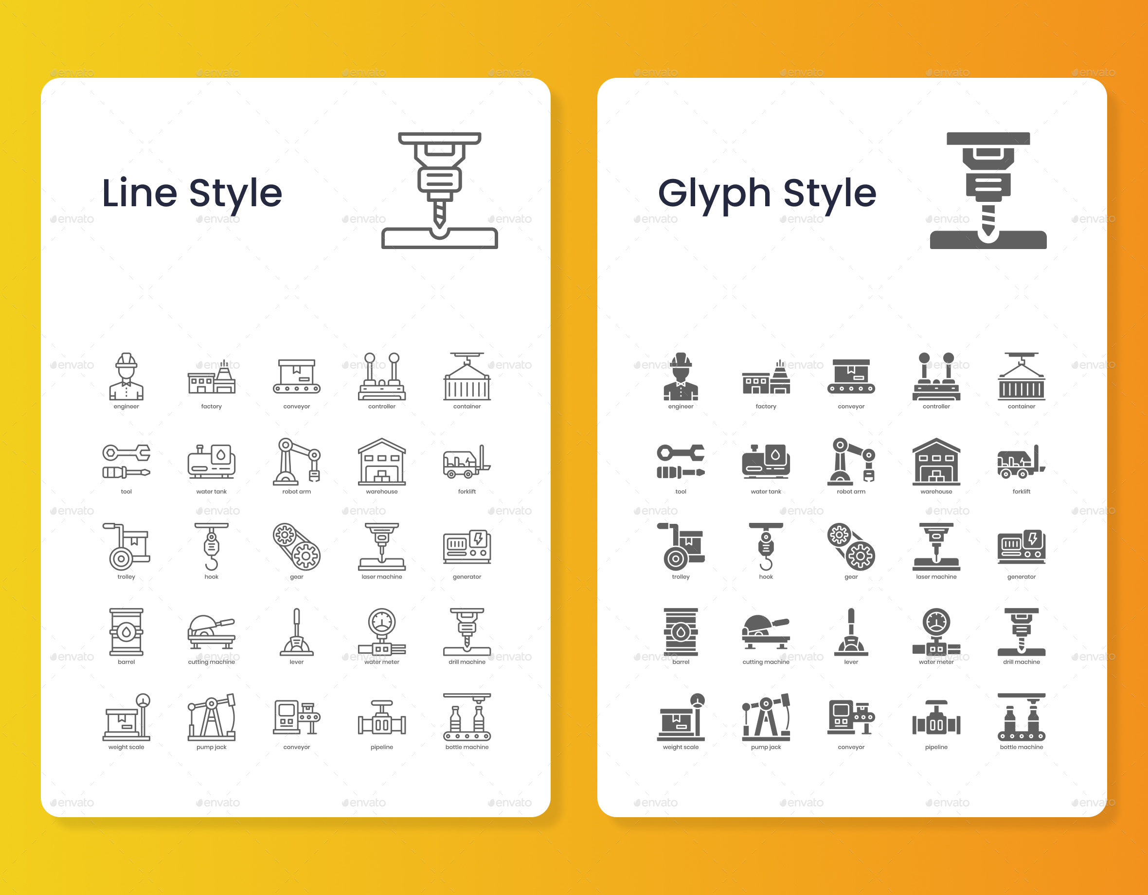 Manufacturing Icon Pack, Icons | GraphicRiver