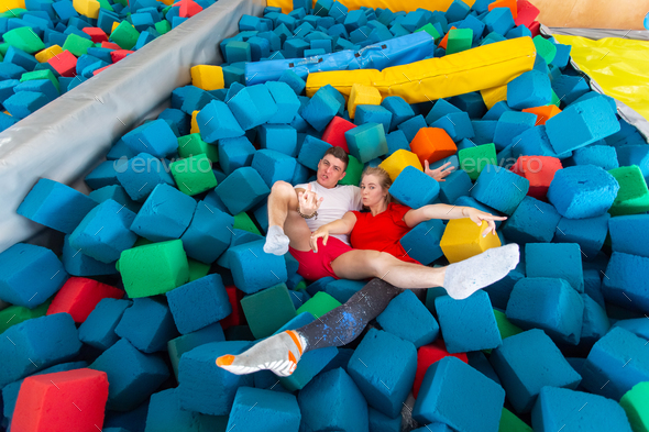 Fitness, fun, leisure and sport activity concept - Funny happy man and ...