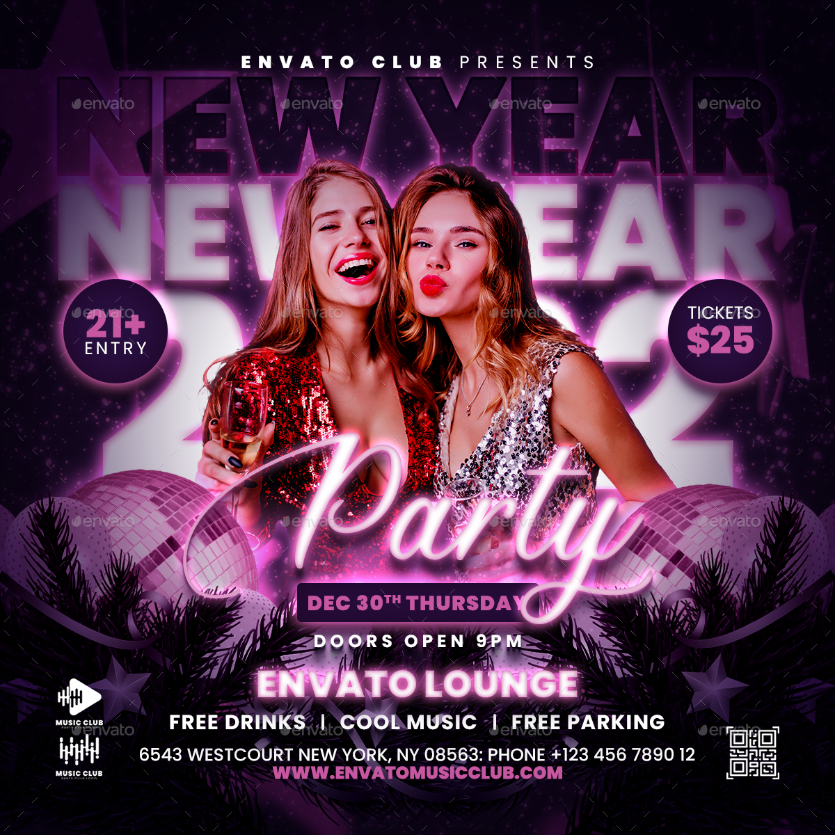 New Year Party Flyer, Print Templates | GraphicRiver
