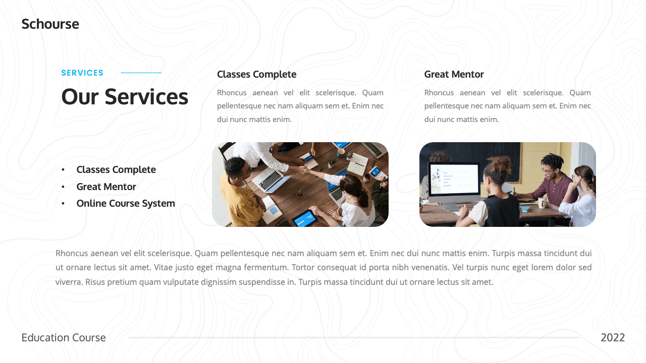 Schourse - Education and Course PowerPoint Template, Presentation Templates