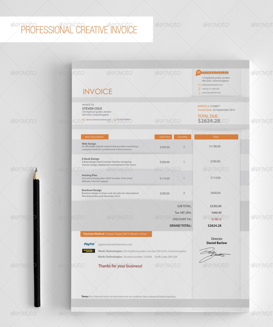 Professional Invoices, Print Templates | GraphicRiver
