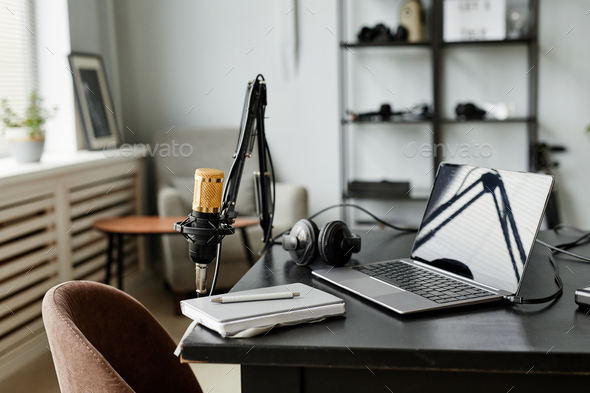 Empty Podcast Room Background Stock Photo by seventyfourimages | PhotoDune