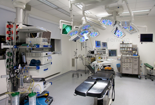 Modern well equipped operating theatre in a new hospital. Stock Photo ...