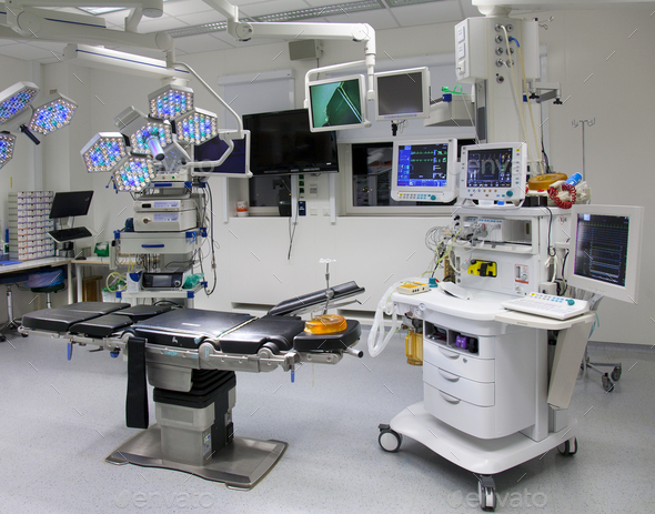 Modern well equipped operating theatre in a new hospital. Stock Photo ...