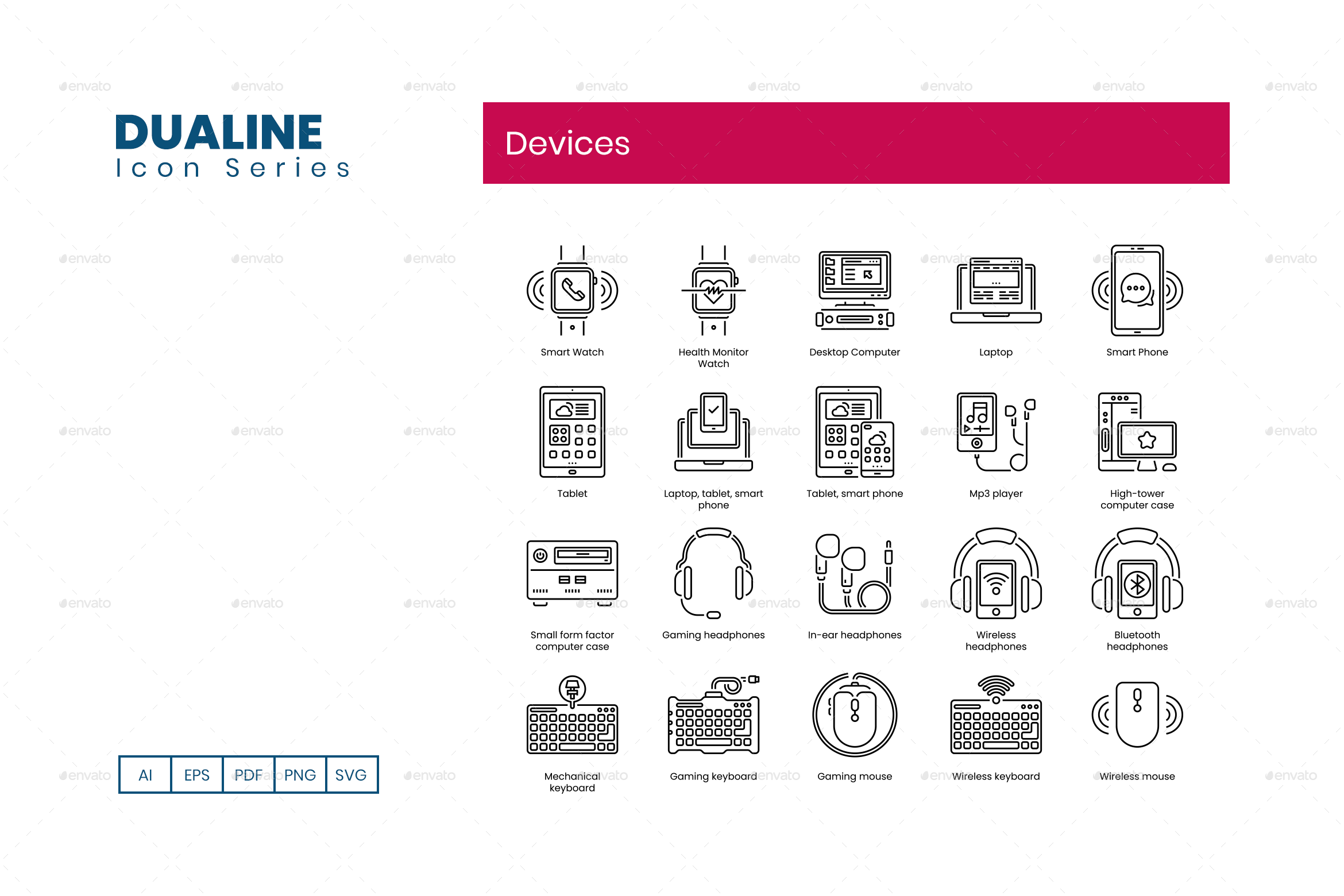 70 Devices Icons | Dualine Series, Icons | GraphicRiver