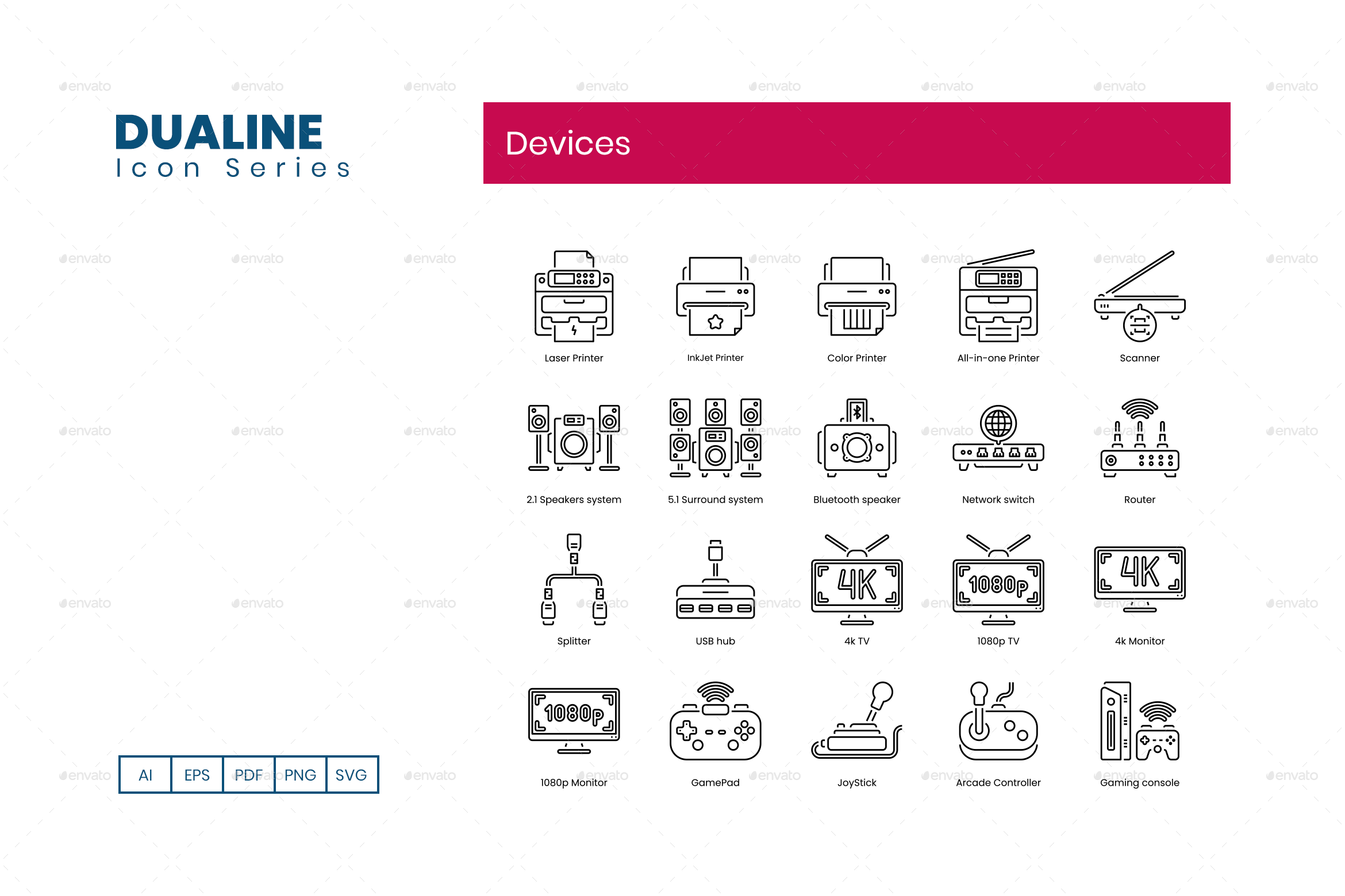 70 Devices Icons | Dualine Series, Icons | GraphicRiver