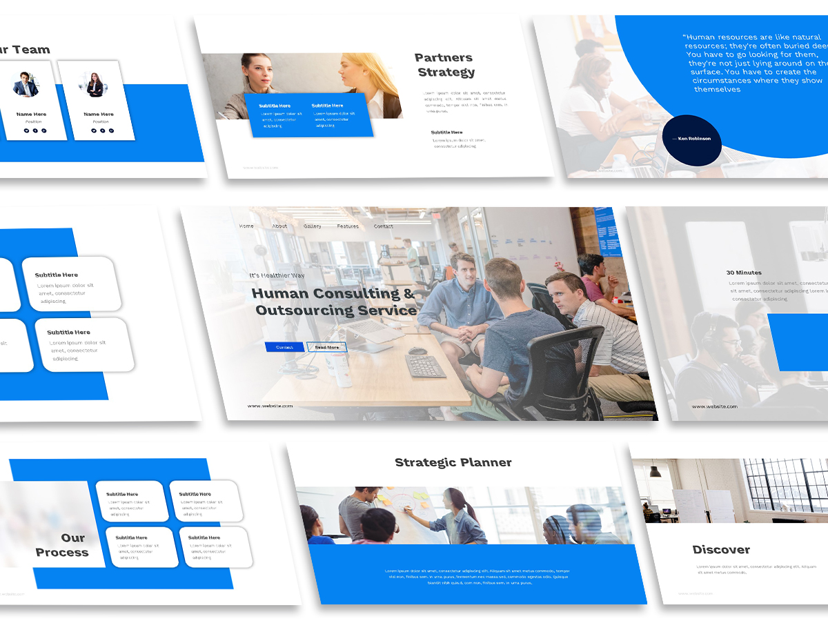 Outsourcing Services Powerpoint Template, Presentation Templates ...
