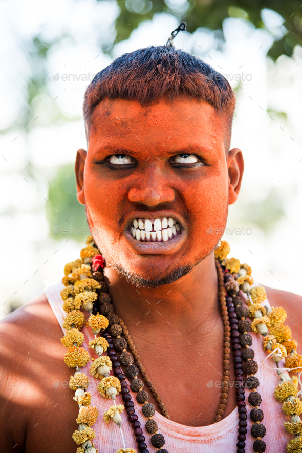 Portrait of Impressionist or Behrupiya, Traditional performing artist ...