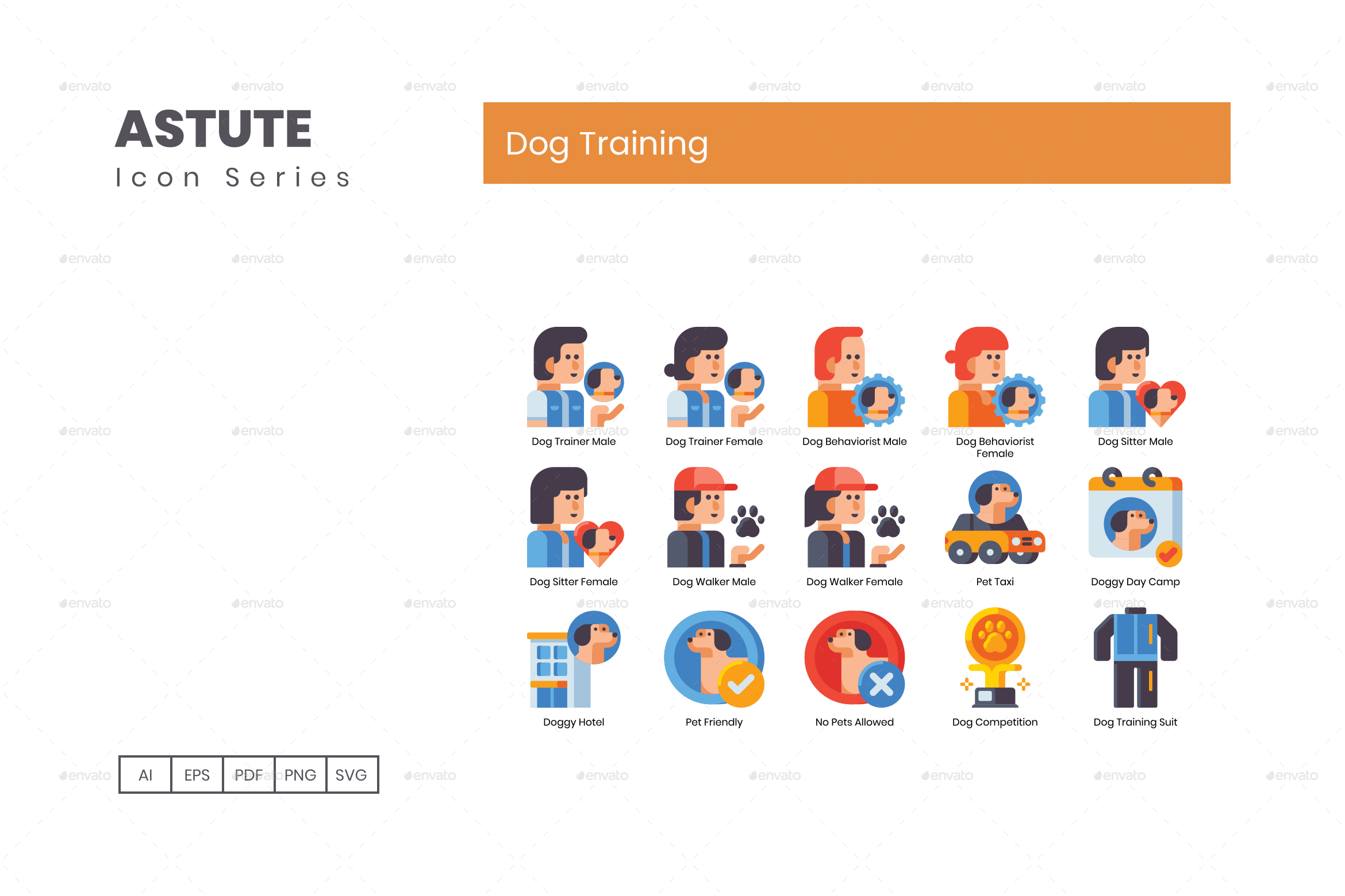 75 Dog Training Icons | Astute Series, Icons | GraphicRiver