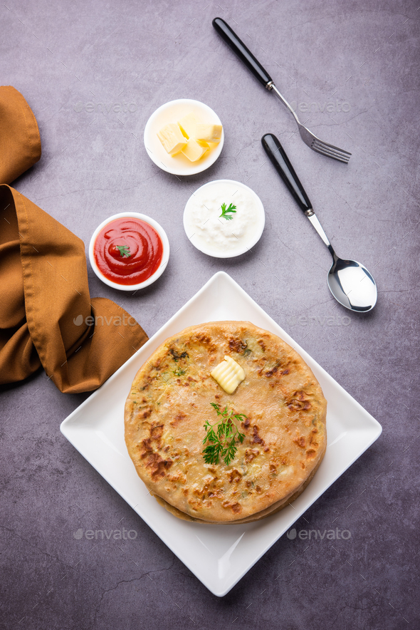 Aloo Gobi Paratha Stock Photo by stockimagefactory | PhotoDune