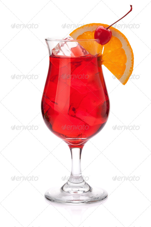 Red tropical cocktail Stock Photo by karandaev | PhotoDune