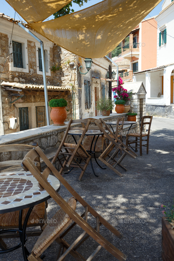cafe on the square of a small town Stock Photo by azgek | PhotoDune