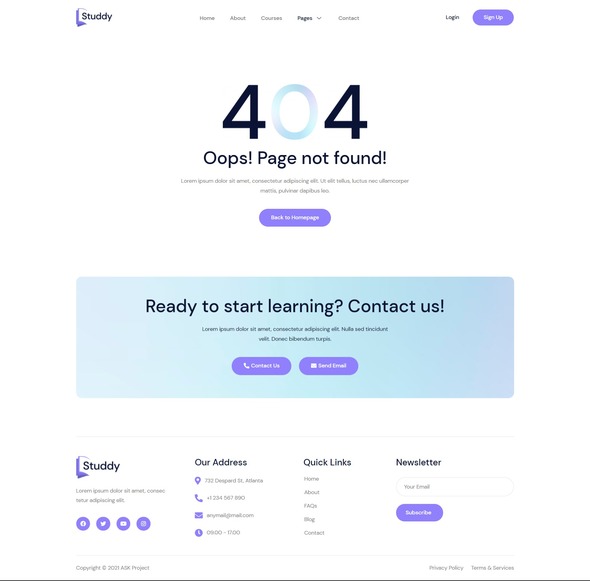 Studdy - E-Learning & Online Courses Elementor Template Kit by askproject