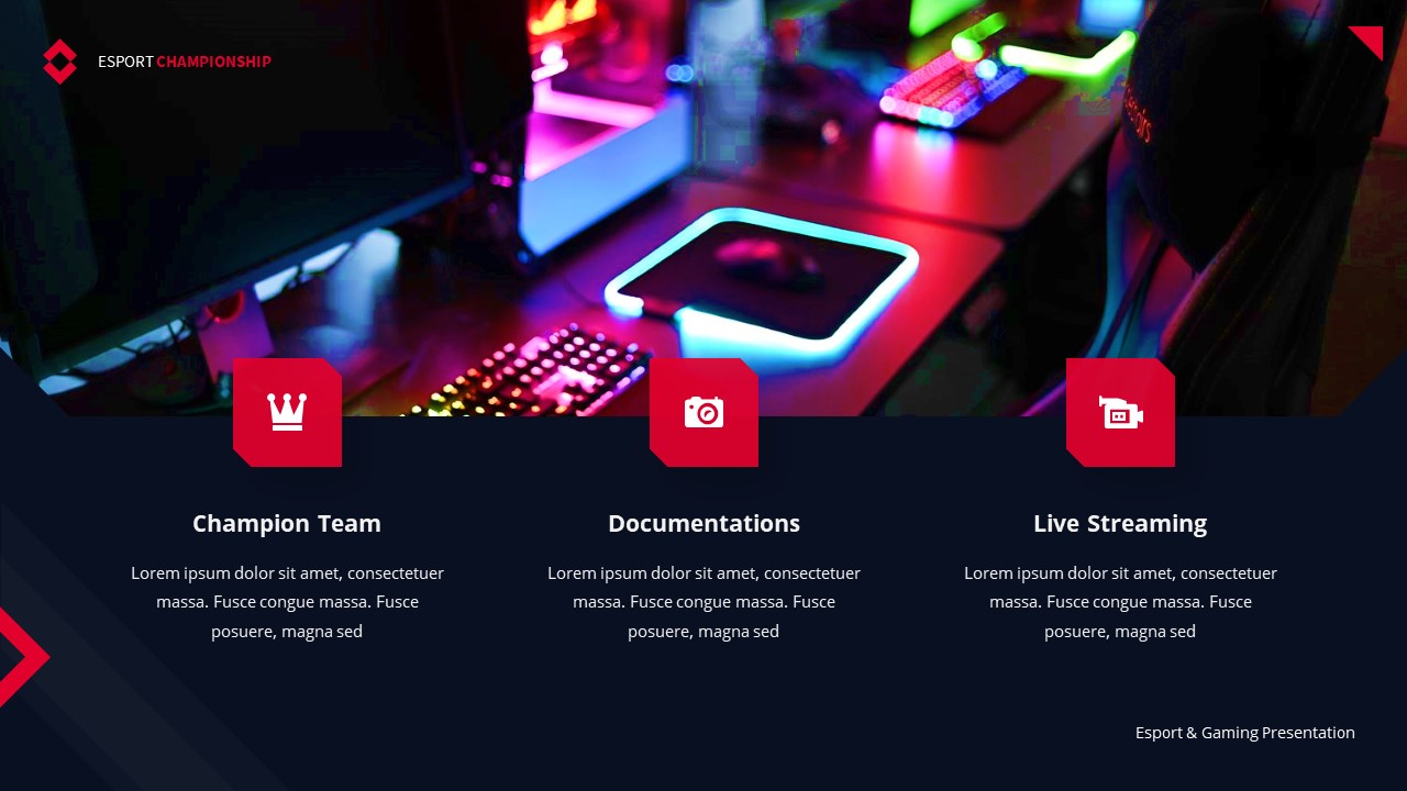 Fire Space - Esport & Gaming Powerpoint Template, Presentation Templates