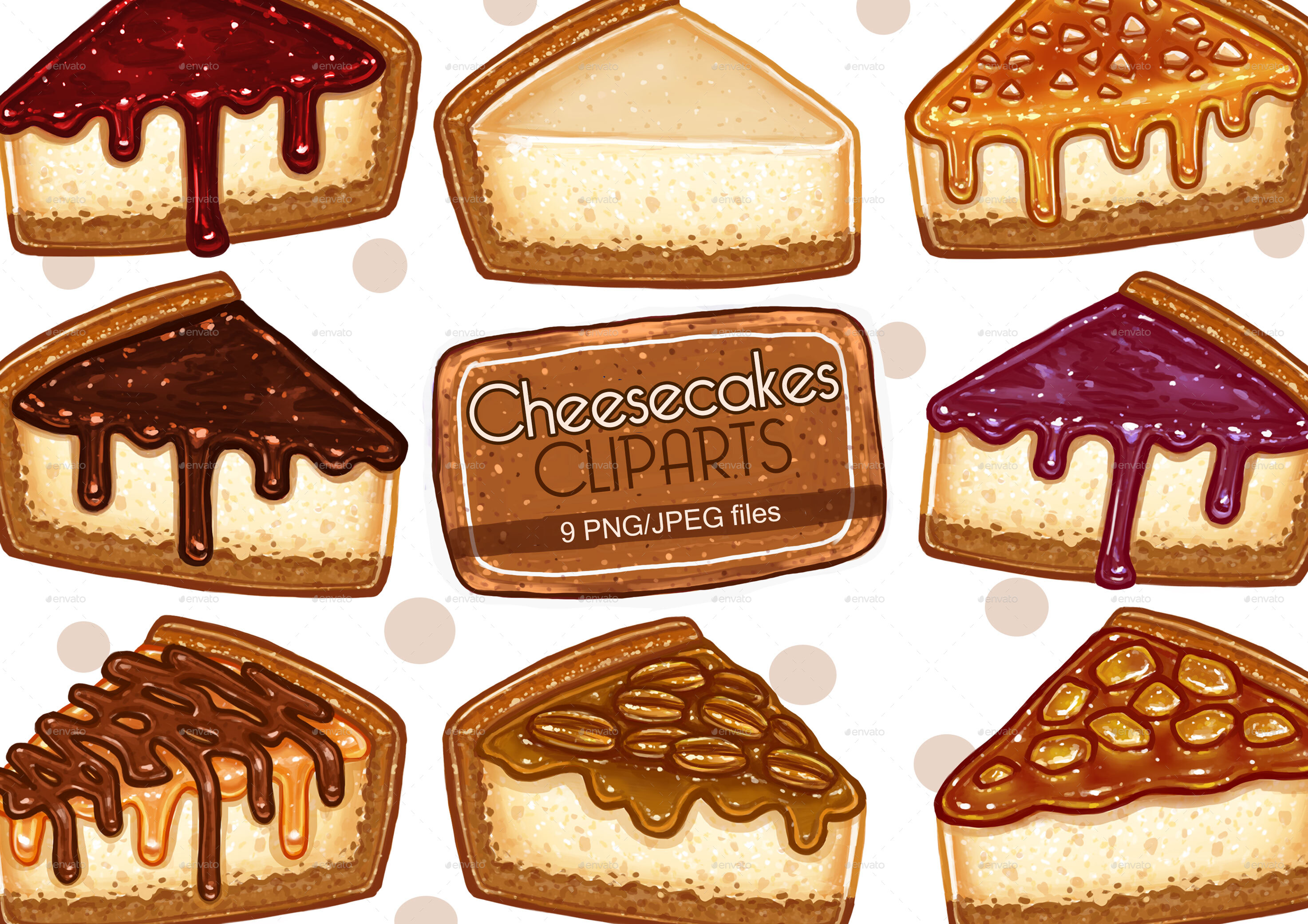 CheeseCakes Clipart, Graphics | GraphicRiver