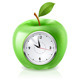Green apple clock, Vectors | GraphicRiver
