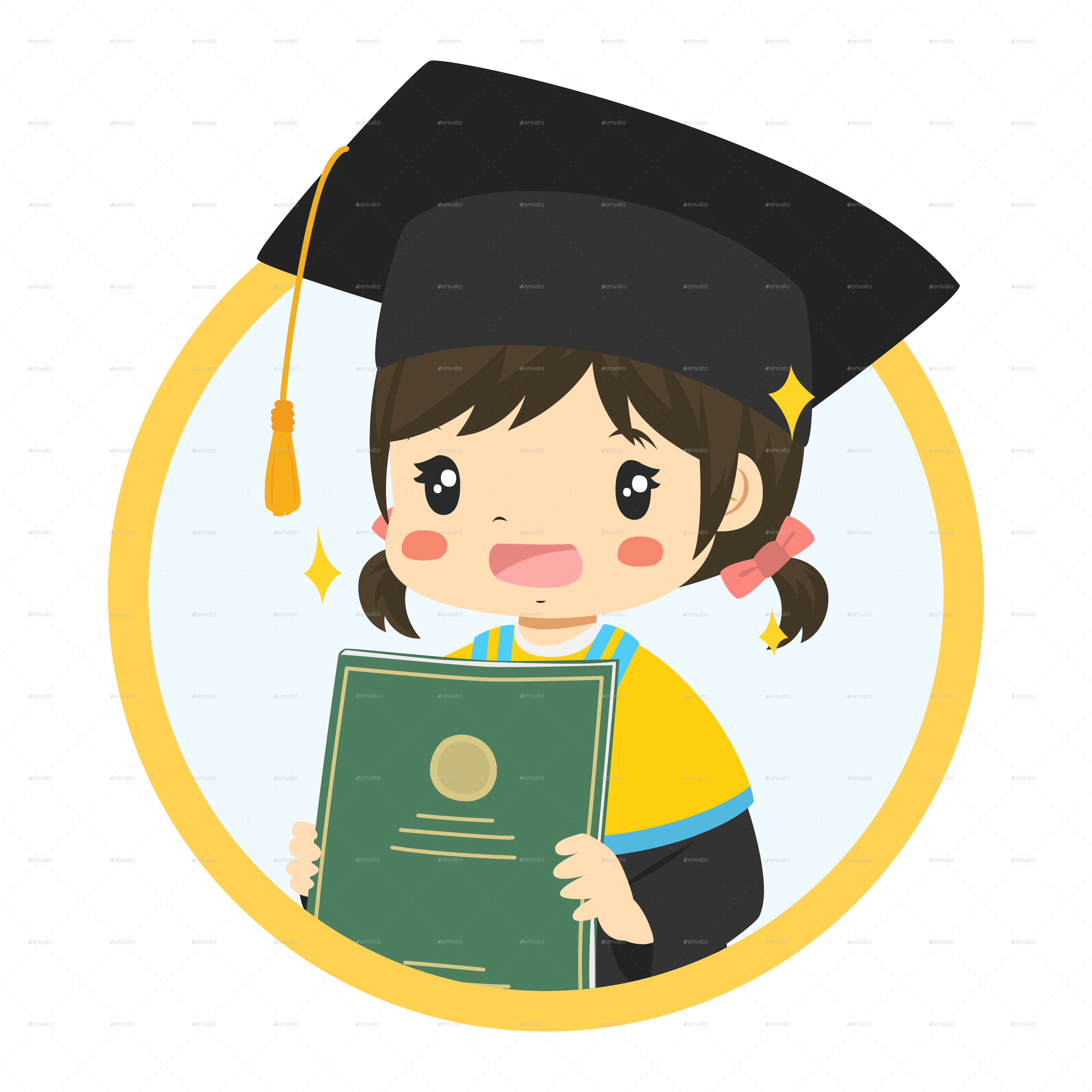 Indonesia Student Girl Vector Pack, Vectors | GraphicRiver