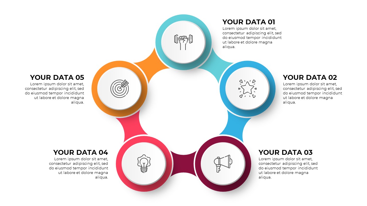 Circle Infographics Google Slides Template Diagrams, Presentation Templates