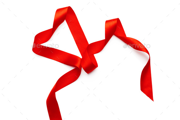 Red ribbon isolated on white Stock Photo by FabrikaPhoto | PhotoDune