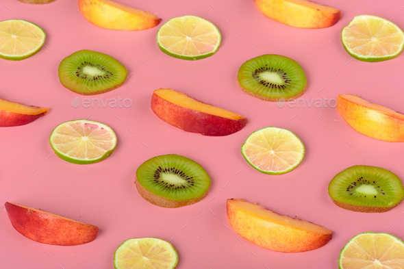 Food texture. Seamless pattern of fresh various fruits Stock Photo by ...