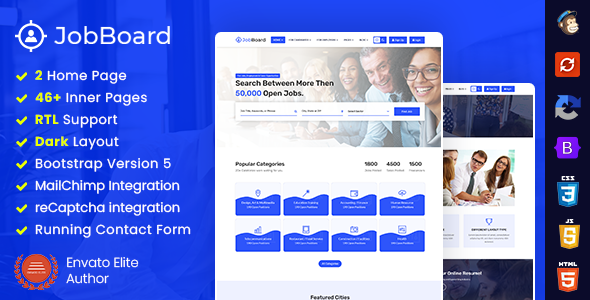 Job Board - Job Portal HTML Template + RTL by DexignZone | ThemeForest