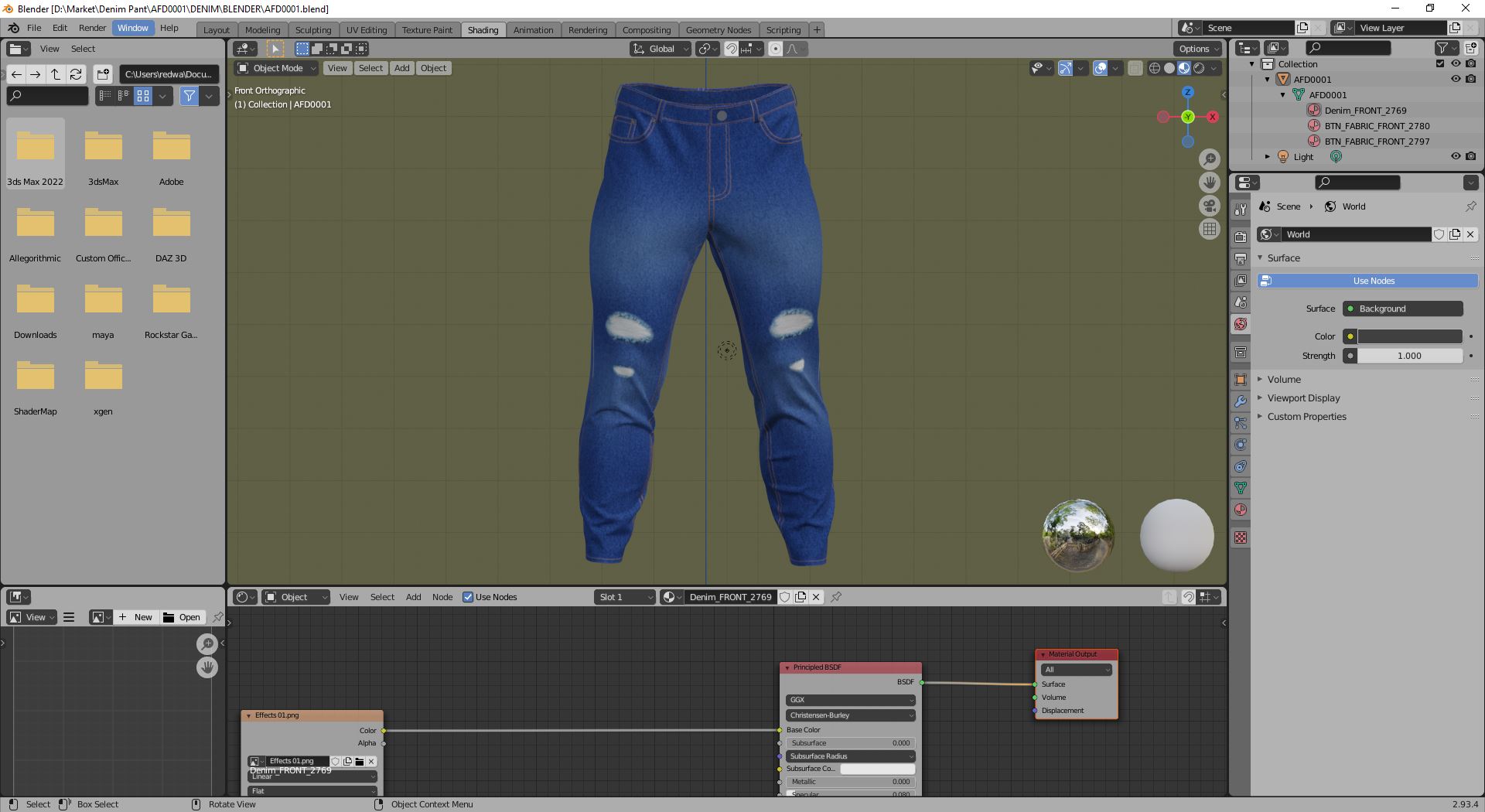 Fashionable Denim Pant by Digital-Fashionwear | 3DOcean