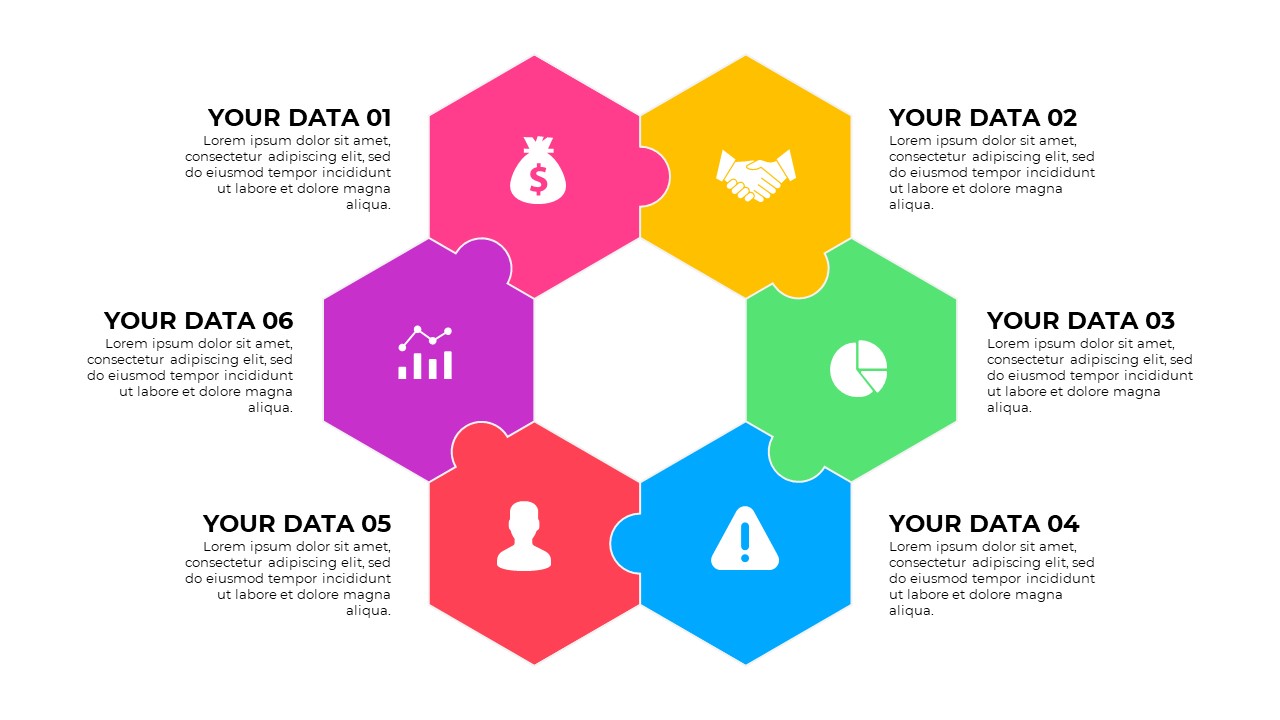 Puzzle Infographics Google Slides Template Diagrams, Presentation Templates