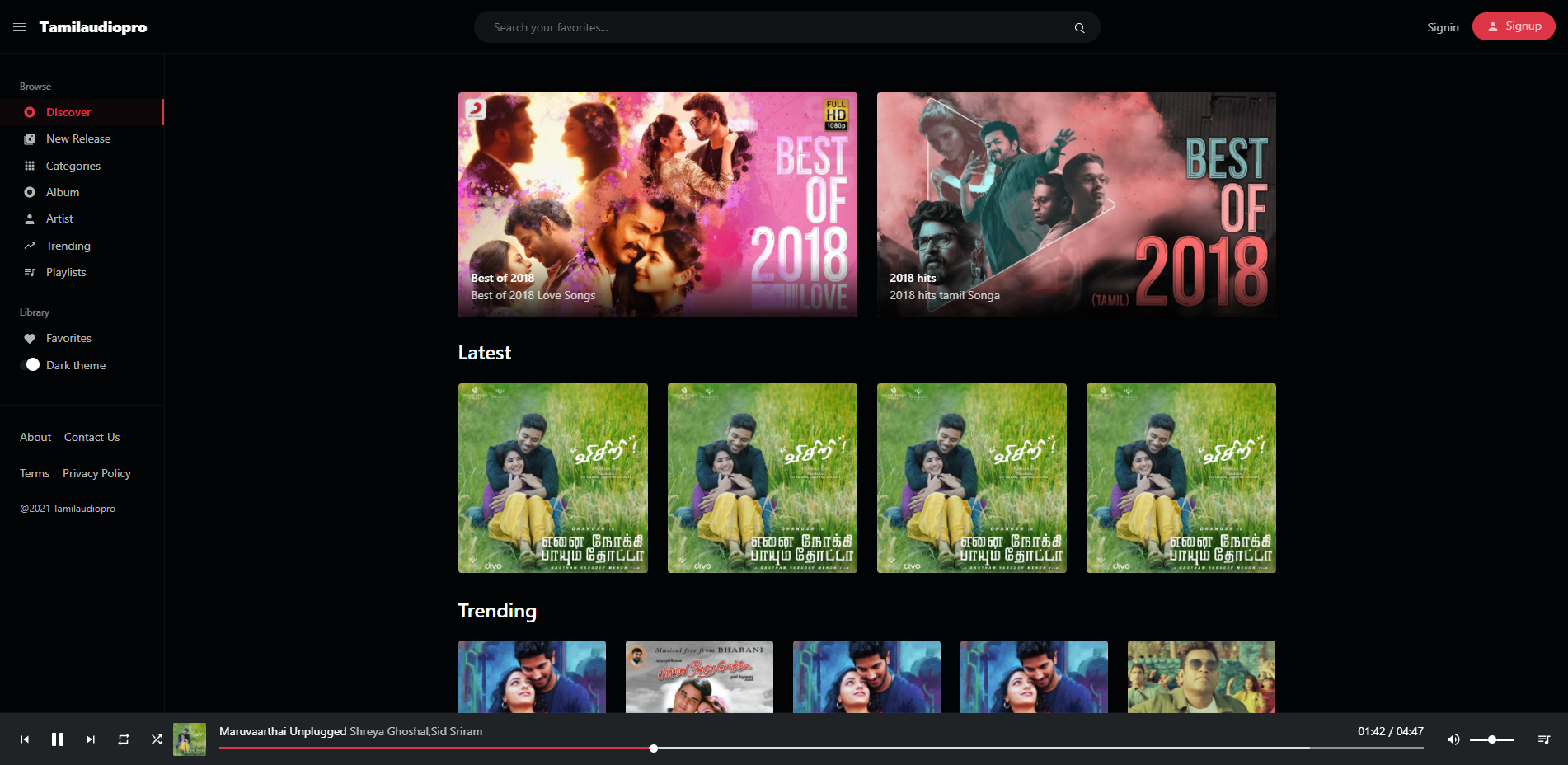 Tamilaudiopro - Online Music Streaming Engine by nemosofts | CodeCanyon