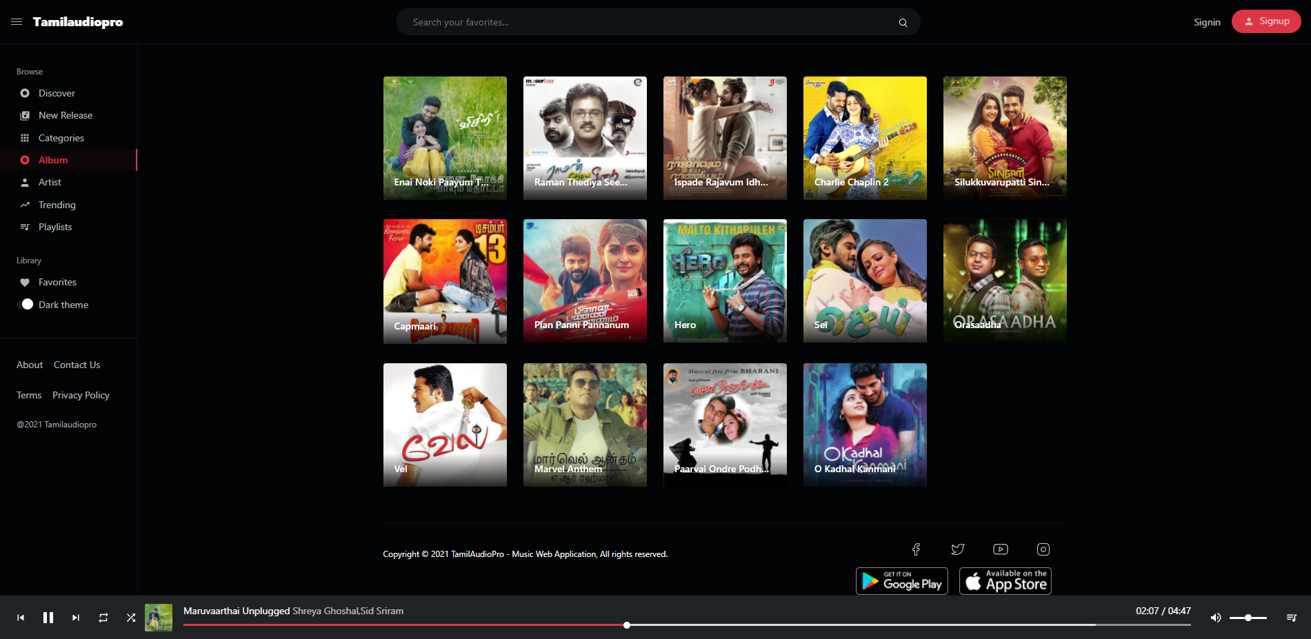 Tamilaudiopro - Online Music Streaming Engine by nemosofts | CodeCanyon