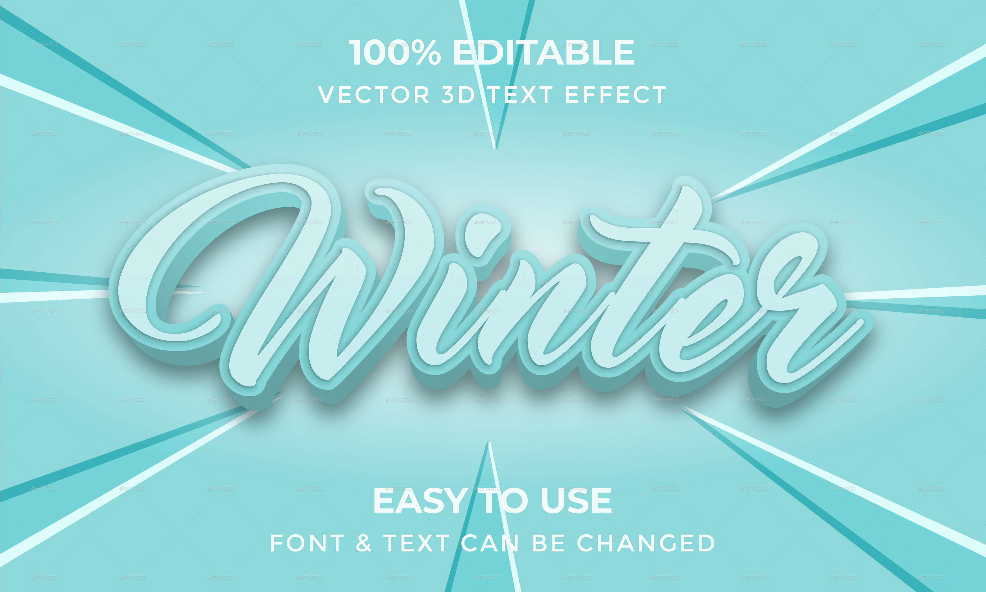 Winter editable 3d text effect, Web Elements | GraphicRiver