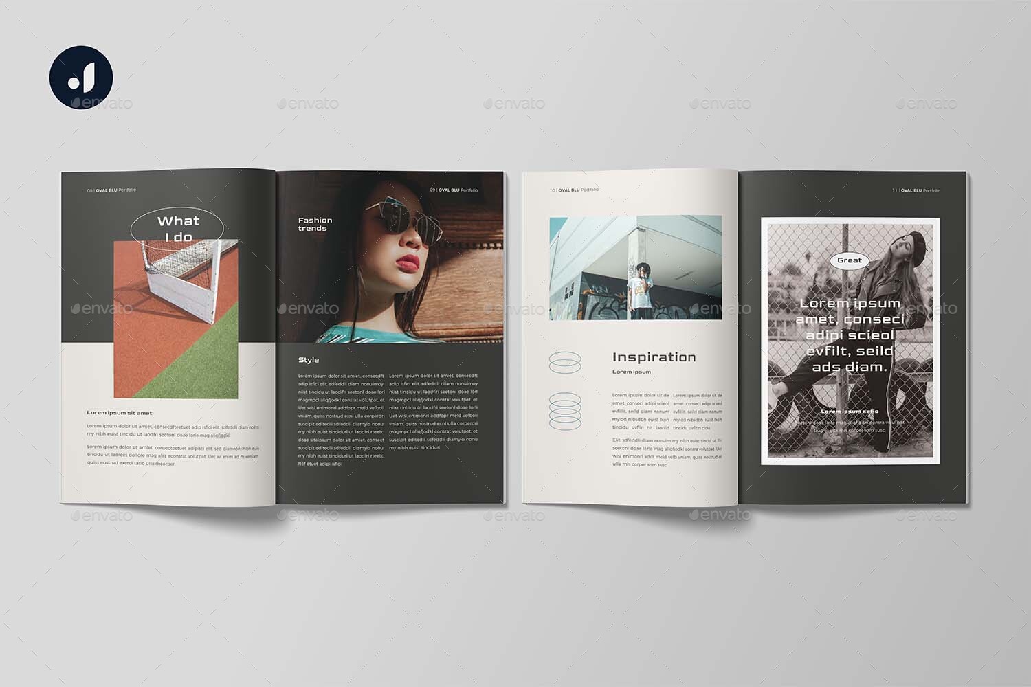 Oval Blu Portfolio, Print Templates | GraphicRiver