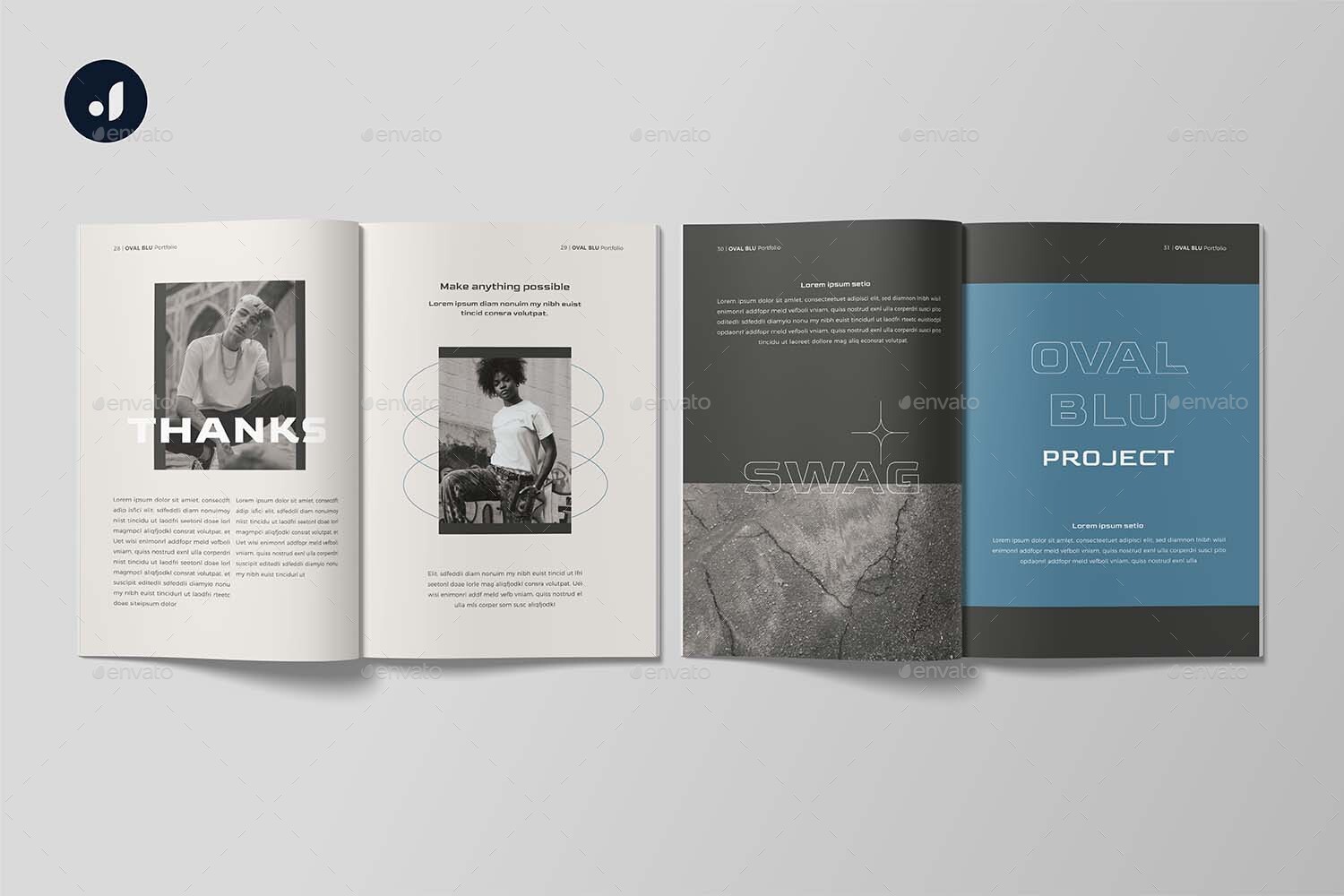 Oval Blu Portfolio, Print Templates | GraphicRiver