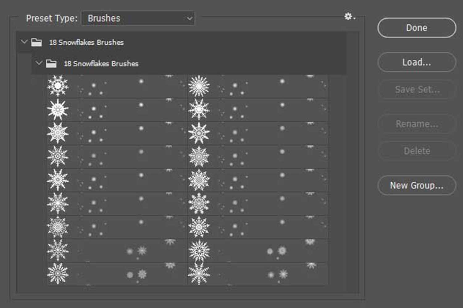 18 Snowflakes - Scattered Dynamic PS Brushes abr., Add-ons | GraphicRiver