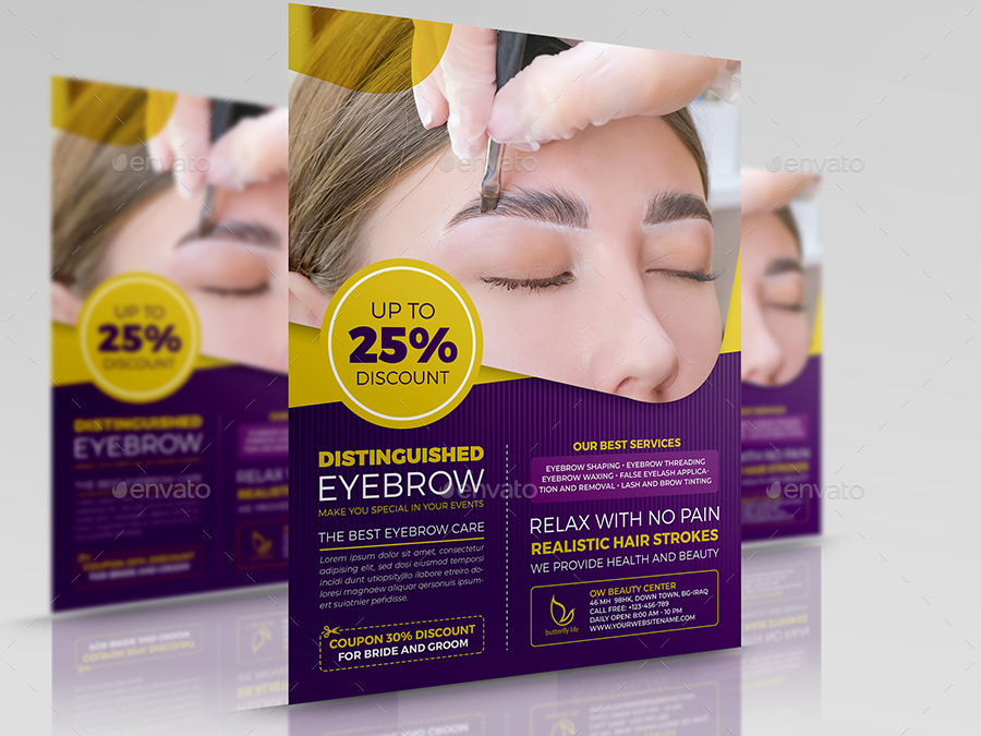 Eyebrow Salon Flyer Template, Print Templates | GraphicRiver