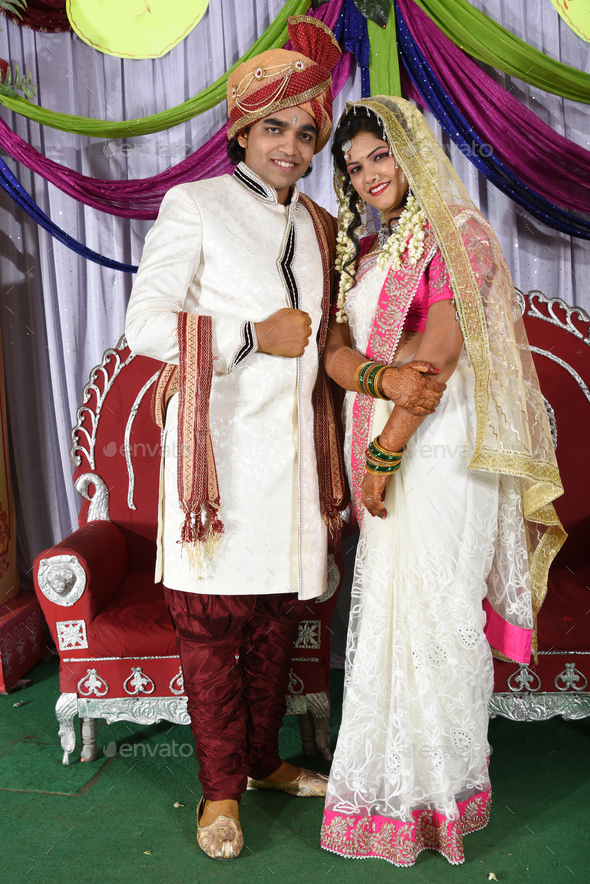 Indian Bride and Groom, Traditional marriage ceremony. Stock Photo by ...