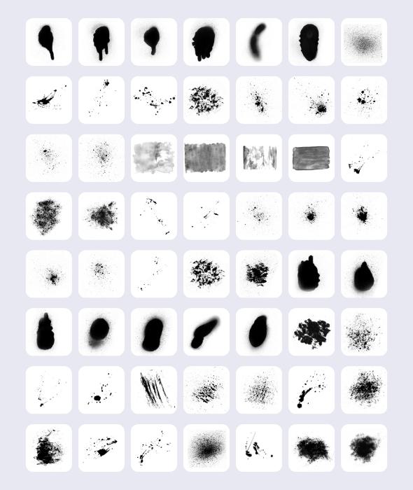 100 Splatter Brush Pack for Photoshop, Add-ons | GraphicRiver