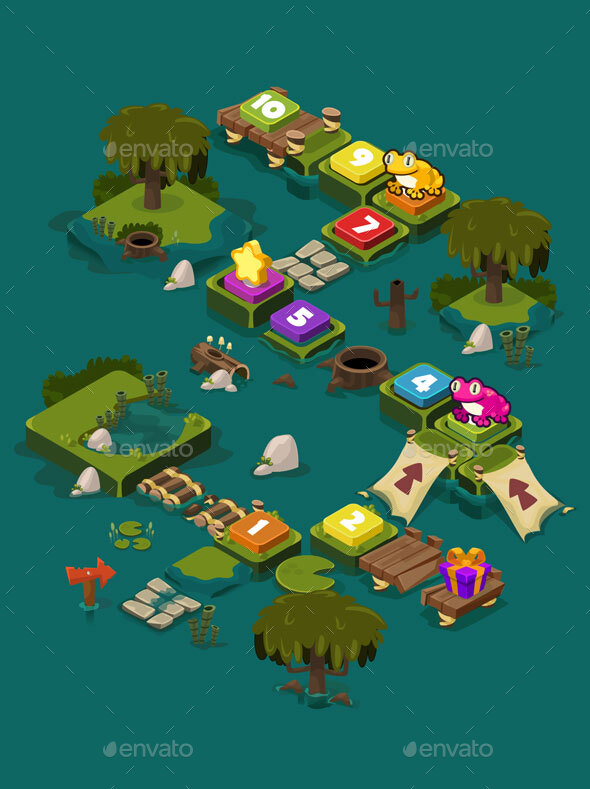 Isometric Assets - Swamp, Game Assets | GraphicRiver