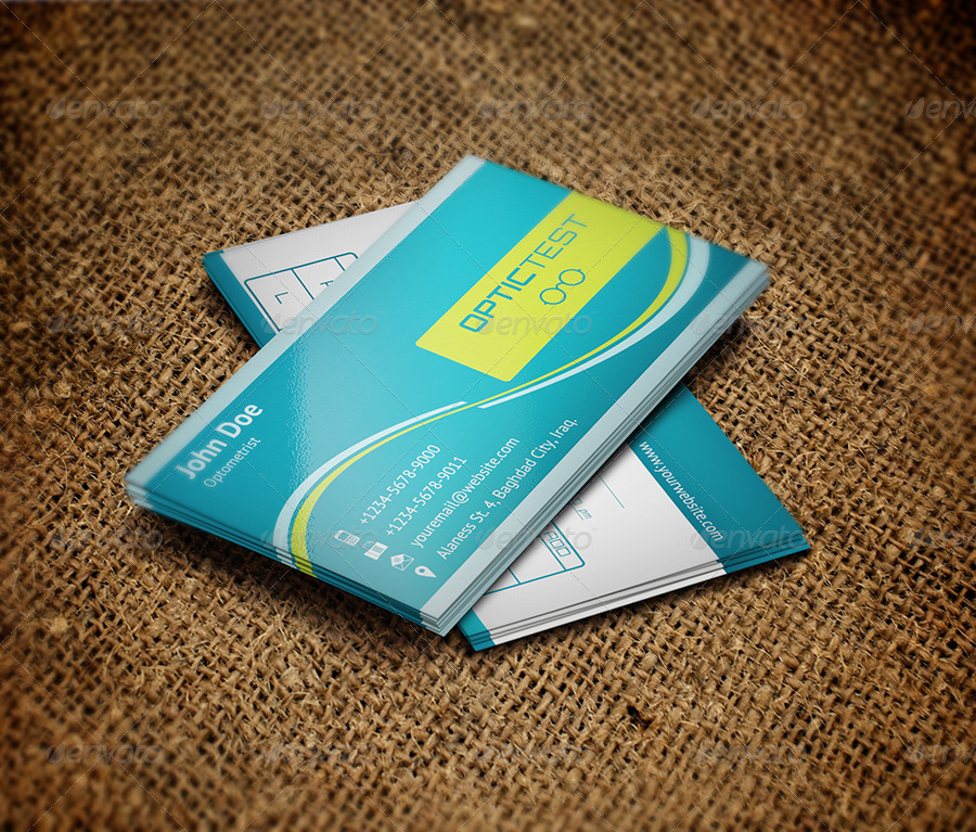 Optometrist with Test Table Business Card, Print Templates | GraphicRiver