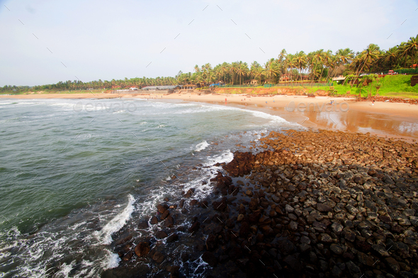 Sinquerim beach near Aguada Fort, Goa, India Stock Photo by crshelare