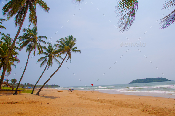 Sinquerim beach near Aguada Fort, Goa, India Stock Photo by crshelare