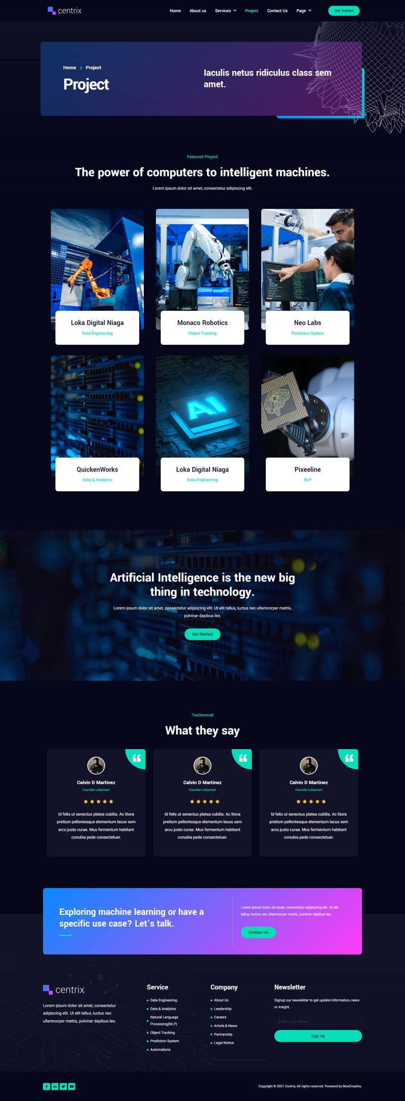 Centrix - Artificial Intelligence & Technology Services Elementor ...
