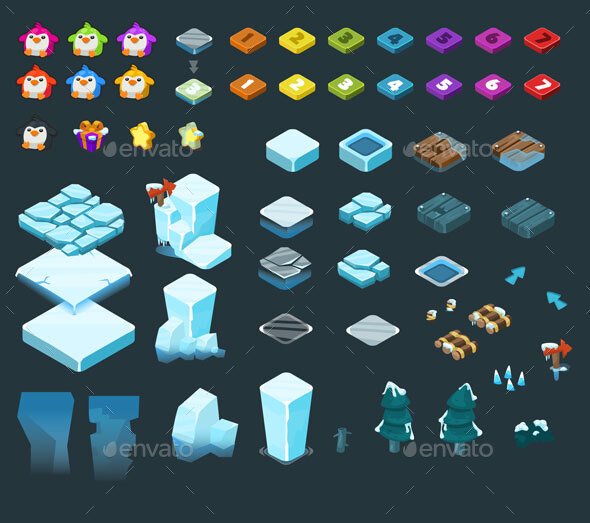 Isometric Assets - Arctic, Game Assets | GraphicRiver