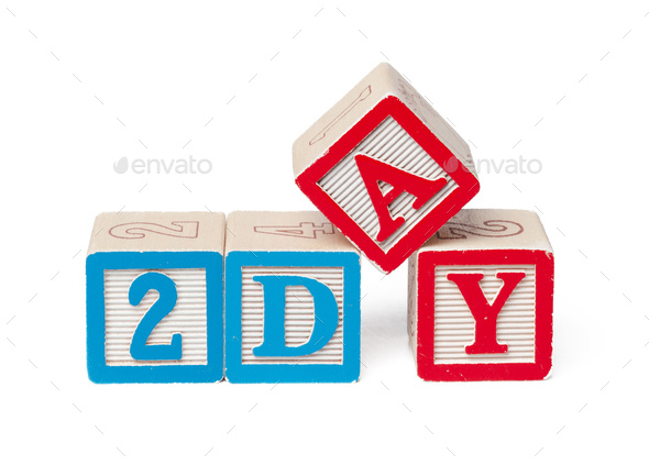 Colorful alphabet blocks. Word day isolated on white background Stock ...