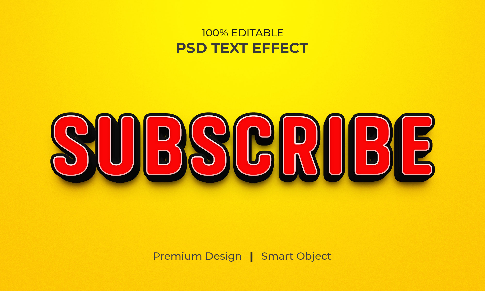 Subscribe 3D Editable text effect style, Add-ons | GraphicRiver
