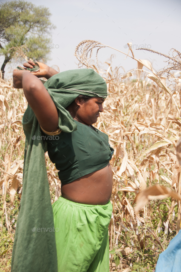 Portrait of Indigenous bhill woman, India. Stock Photo by crshelare