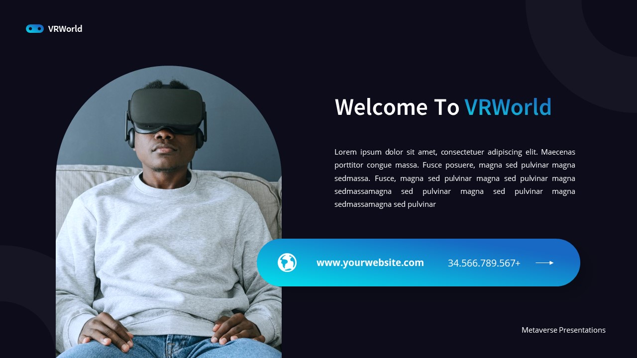 VRWorld - Virtual Reality & Metaverse Powerpoint Template, Presentation ...