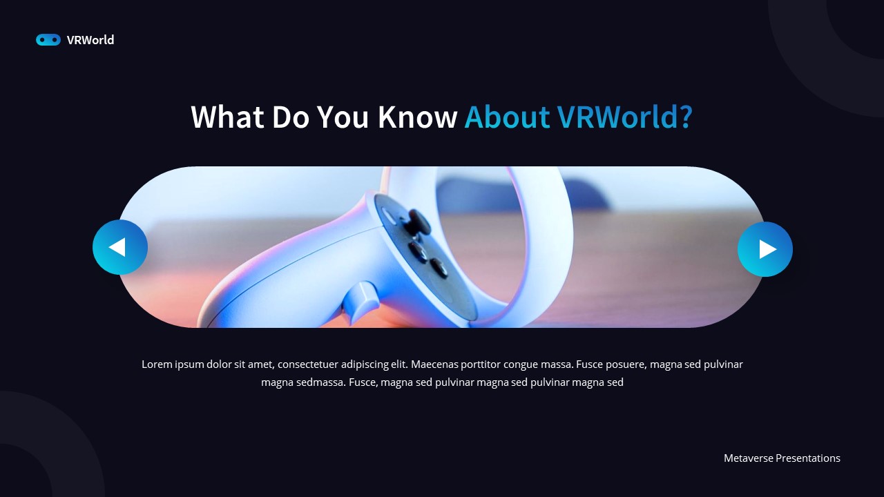 VRWorld - Virtual Reality & Metaverse Powerpoint Template, Presentation ...