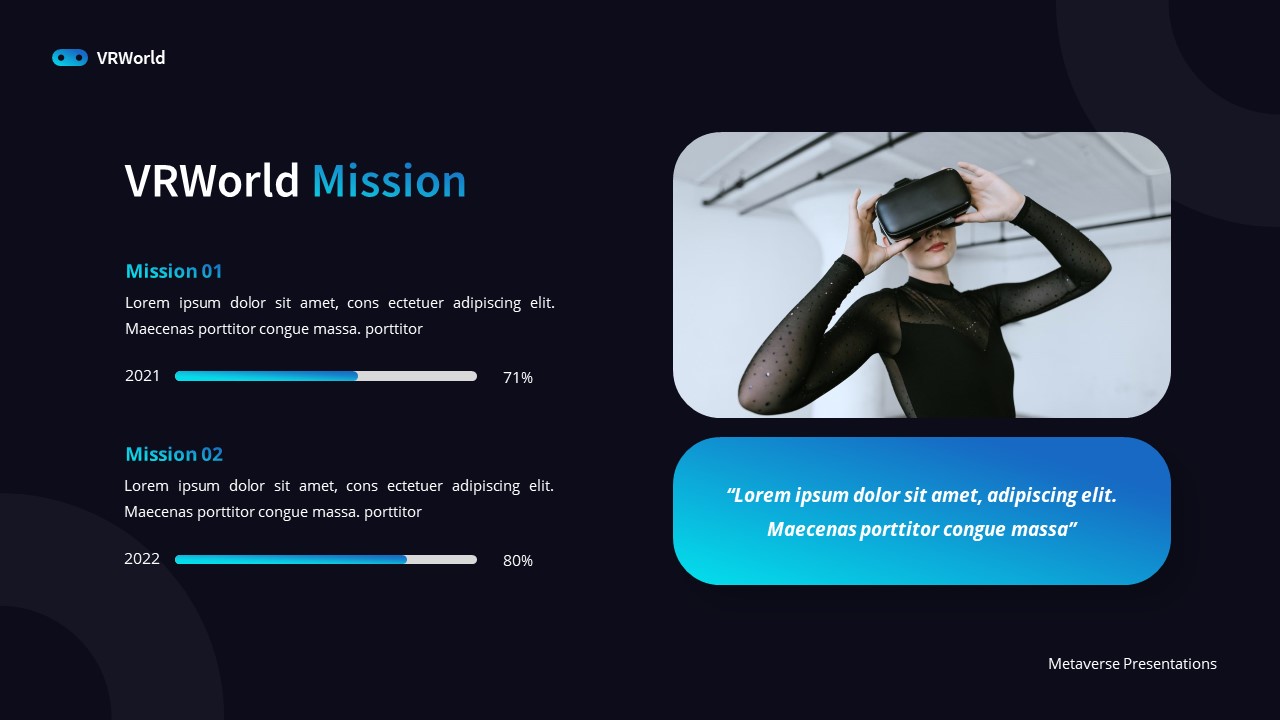 VRWorld - Virtual Reality & Metaverse Powerpoint Template, Presentation ...