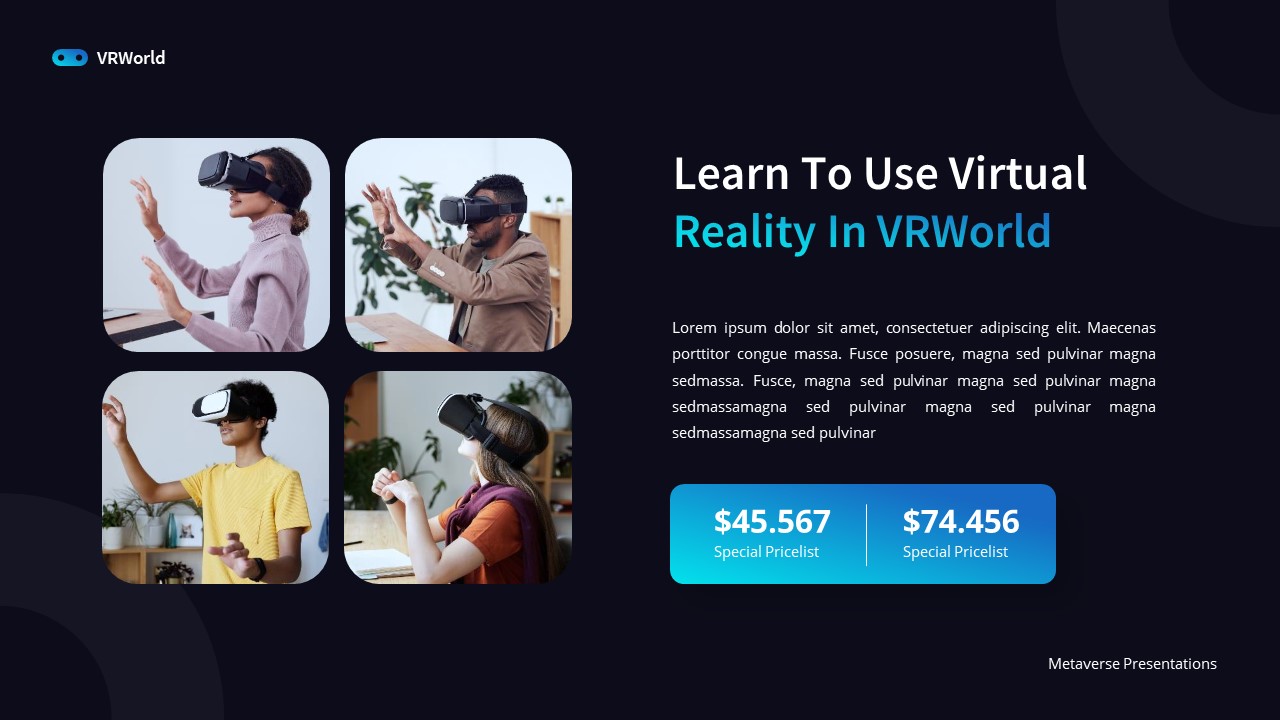 VRWorld - Virtual Reality & Metaverse Powerpoint Template, Presentation ...