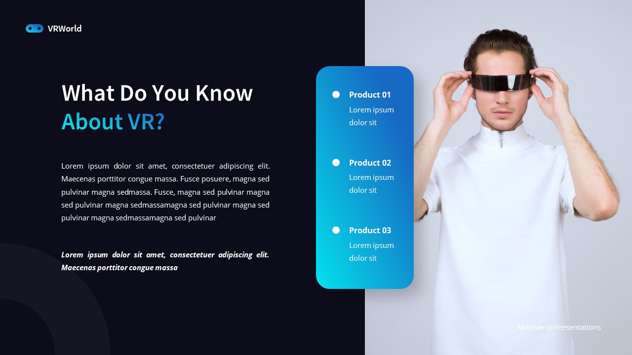 VRWorld - Virtual Reality & Metaverse Powerpoint Template, Presentation ...